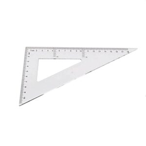 Pack of 2 Transparent Triangle Plastic Ruler Scale Set Square:30/60 Degree & 45/90 Degree Angle ...