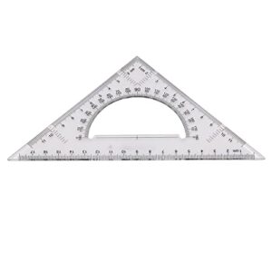 Pack of 2 Transparent Triangle Plastic Ruler Scale Set Square:30/60 Degree & 45/90 Degree Angle ...