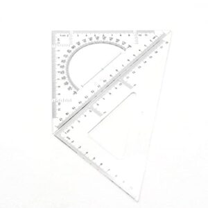Pack of 2 Transparent Triangle Plastic Ruler Scale Set Square:30/60 ...