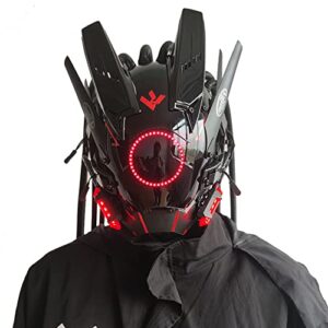 KYEDAY Punk Mask for Men, Futuristic Techwear, Round Light with Braids ...