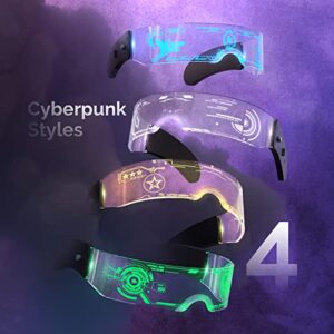 LEORFI Light Up Glasses LED Visor - Luminous Rave Glasses Cyberpunk ...