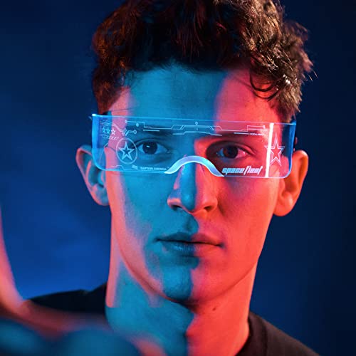 LEORFI Light Up Glasses LED Visor - Luminous Rave Glasses Cyberpunk ...