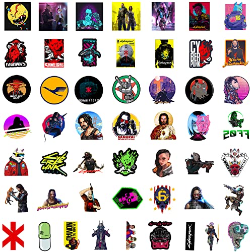Cherubcare 50Pcs Cyberpunk 2077 Stickers Pack-Cool Vinyl Waterproof ...