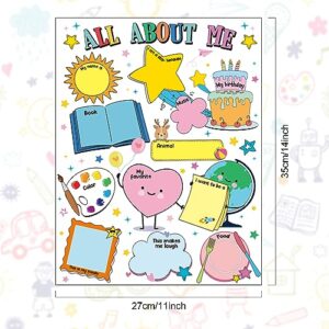 30 Pcs All About Me Coloring Posters Pack,Colorful Star Student Poster ...