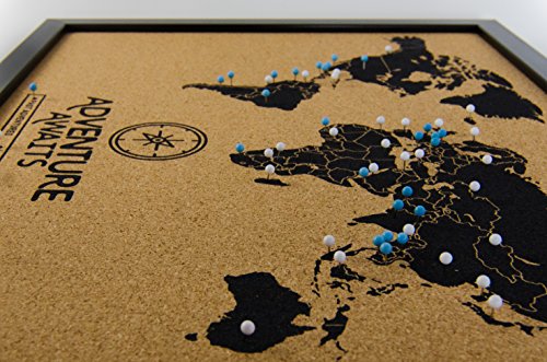 Art of Wanderlust | Cork Board World Travel Map with Pins ...