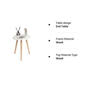 AWASEN Round Side/ End Table, Accent Nightstand Modern for Living Room ...