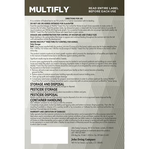 Formula 707 MultiFly Feed-Thru Fly Control Pellets for Horses ...