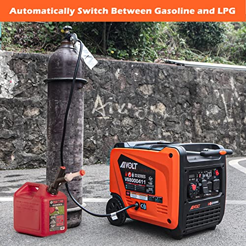 AIVOLT 8000 Watts Dual Fuel Portable Inverter Generator Super Quiet Gas ...