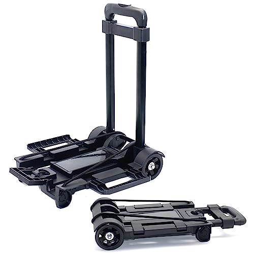 Folding Luggage Cart with Expandable Chassis,2 Wheels Folding Hand ...