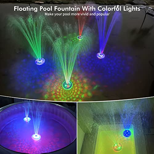 Floating Pool Fountain with Underwater Light Show, Rechargeable Battery ...