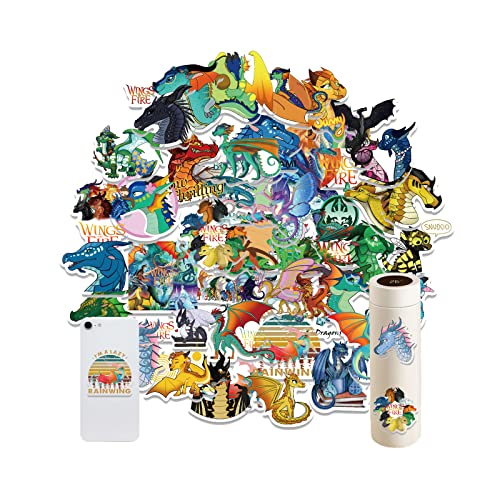 WOF Stickers for Kids Teens Adults, 50Pcs Fire Pterosaur Dragon Vinyl ...