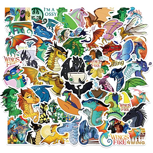WOF Stickers for Kids Teens Adults, 50Pcs Fire Pterosaur Dragon Vinyl ...