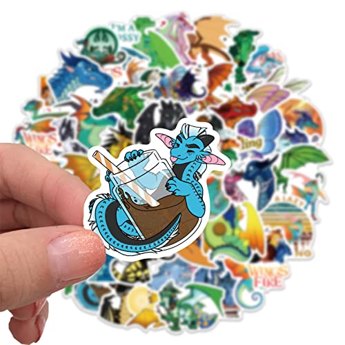 WOF Stickers for Kids Teens Adults, 50Pcs Fire Pterosaur Dragon Vinyl ...