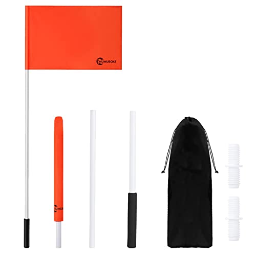 MUMUBOAT Orange Boat Flag Water Ski Flag 48 Inch, 12” x 18” Boat Safety ...