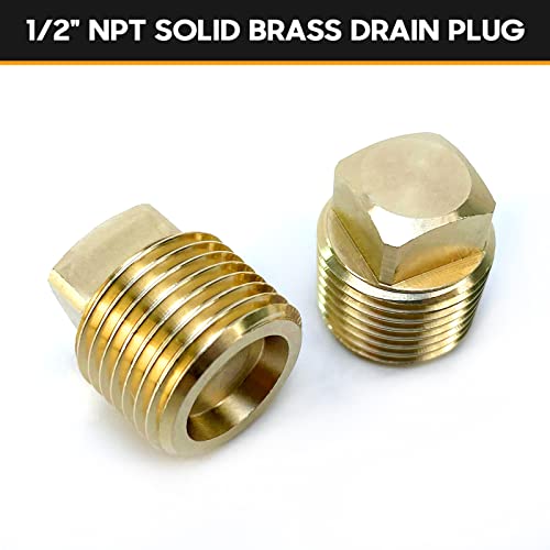 Boat Plugs 1/2 Inch Npt Solid Brass Boat Drain Plug, 2 Pack Garboard ...