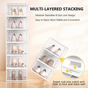 12 Pack Large Shoe Organizer Storage Boxes for Closet, Modular Space ...