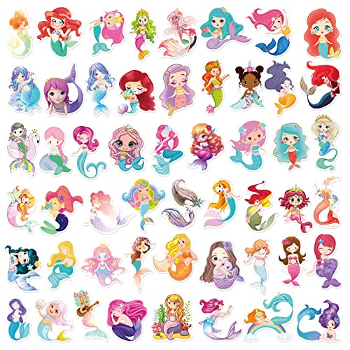 52Pcs Mermaid Stickers for Girls, Mermaid Decals for Laptop, Cups ...