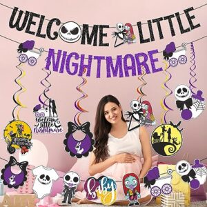 Welcome Little Nightmare Banner Nightmare Before Christmas Baby Shower ...