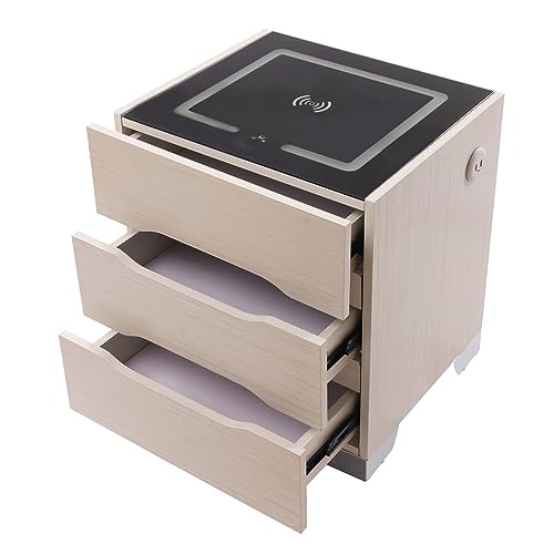 PIAOCAIYIN Led Nightstand, Smart Bedside Table with Wireless Charging ...