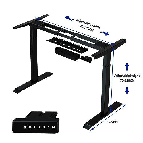 TRUNYAQI Dual Motor Electric Stand Up Desk Frame, Heavy Duty Ergonomic ...