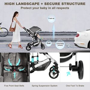 Kinder King 3 in 1 Reversible Baby Stroller w/Detachable Tray, Convert ...