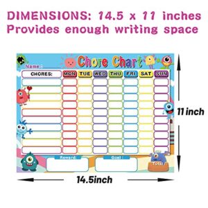 Dry Erase Chore Chart for Kids Reward Chart Reusable Self-Adhesive ...
