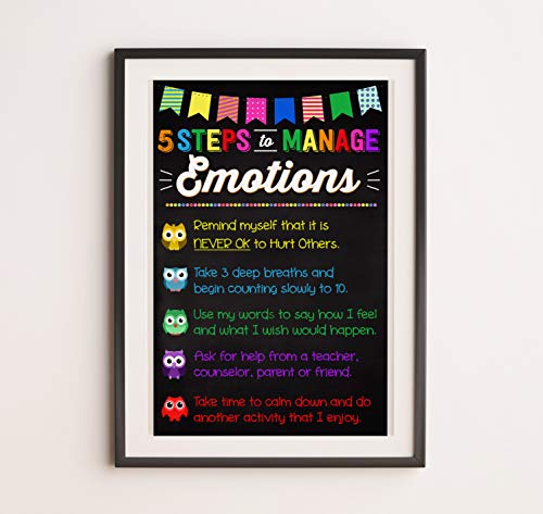 5 Steps To Manage Big Emotions Poster, Emotions Feelings Poster ...