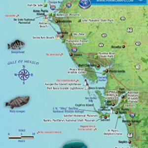 Southwest Florida Dive Map & Coral Reef Creatures Guide Franko Maps ...