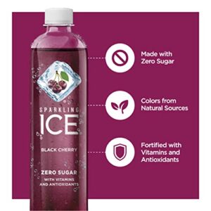Sparkling Ice, Black Cherry Sparkling Water, Zero Sugar Flavored Water, with Vitamins and ...