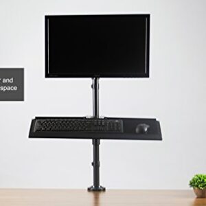 VIVO Sit-Stand Height Adjustable Pneumatic Spring Arm Keyboard Tray ...
