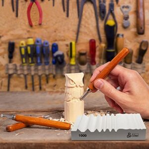 DDF iohEF Wood Carving Sharpener, 1000 Grit Whetstone with More Grooves ...