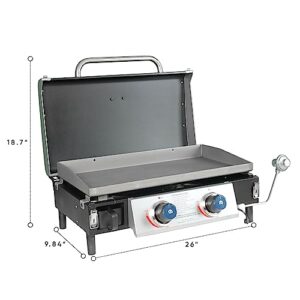Razor Griddle GGT2131M 25 Inch Outdoor 2 Burner Portable LP Propane Gas ...