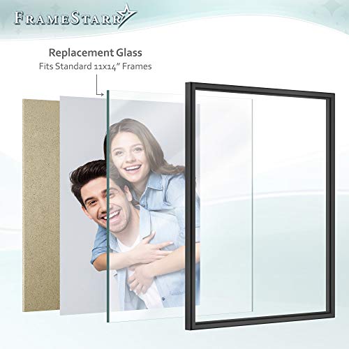 FrameStarr 11x14 Heat-Strengthened Glass, Crystal Clear, Shatterproof ...