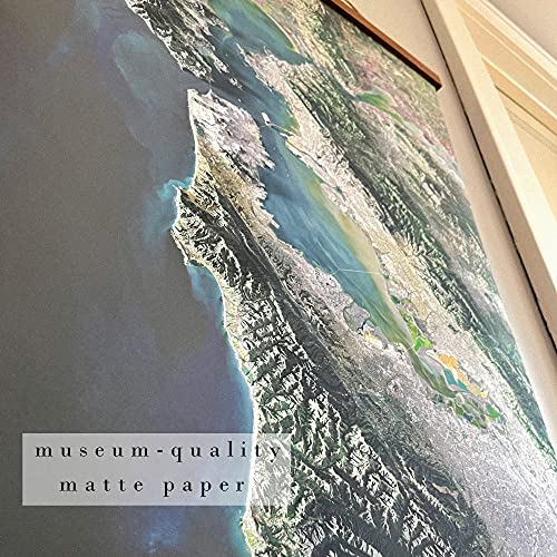 North America Geologic Vintage Hillshading Map Poster | 11x17 16x24 ...