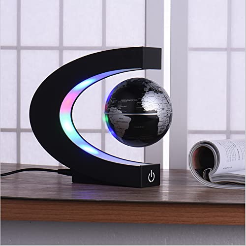 Floating Globe with LED Lights and Touch Switch C Shape Magnetic ...