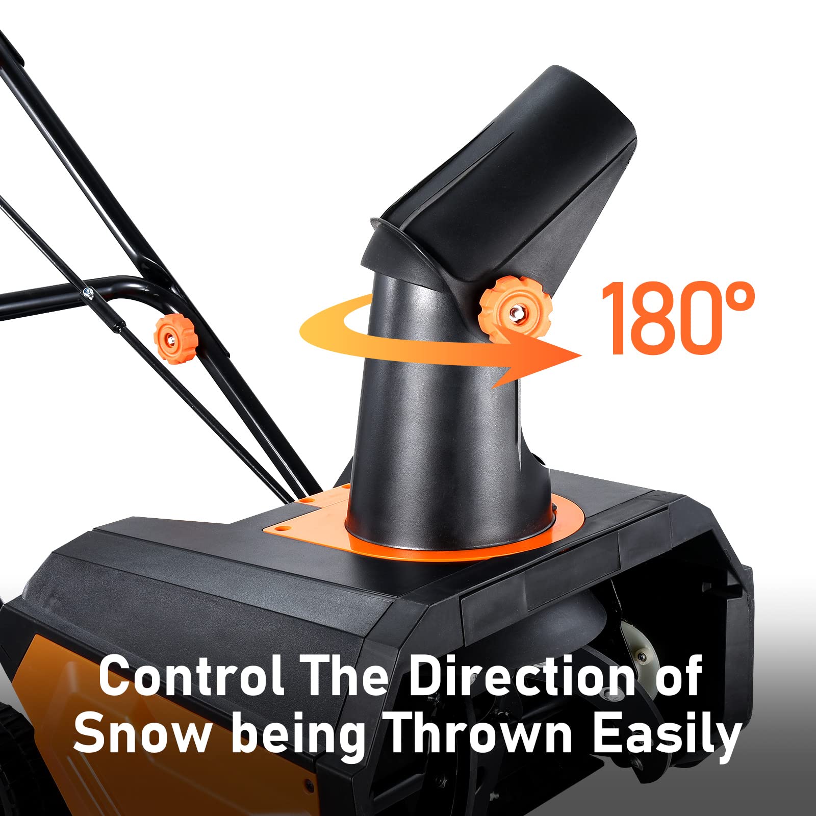 Kapoo Snow Thrower, 18 Inch Electric Snow Blower, 13 Amp, Steel Auger, 180° Rotatable Chute and ...