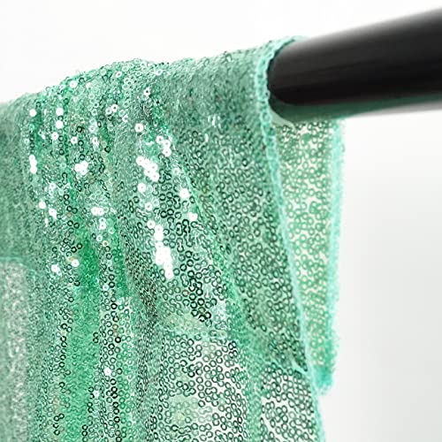 Green Sequin Backdrop Curtain, 2 Panels Mint Green Sequin Backdrop ...