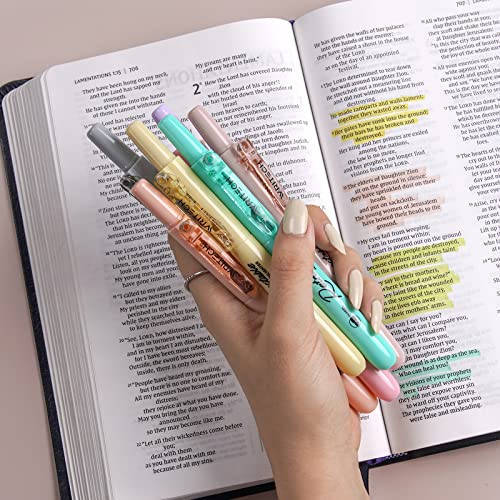 WRITECH Retractable Bible Highlighters Assorted: Pastel Colors No Bleed ...