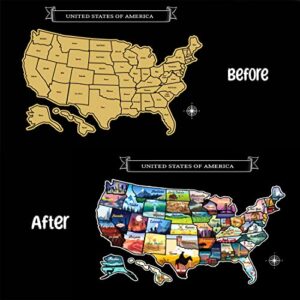 Large Scratch Off Map Of United States 23x16 inch - Hand Drawn Travel ...