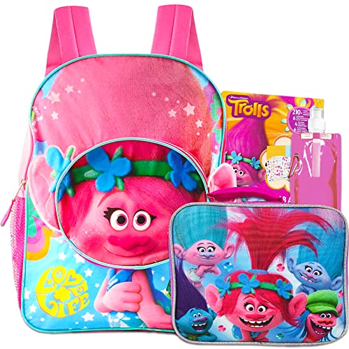 Trolls Backpack and Lunch Bag Set - 16” Trolls Poppy Backpack Bundle ...