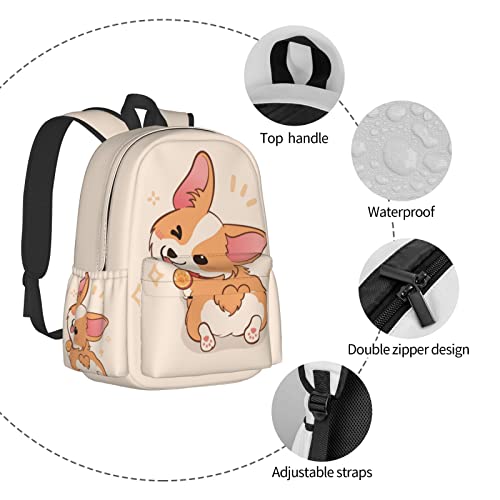 FeHuew 17 inch Backpack Cartoon Cute Corgi Dog Butt Laptop Backpack ...