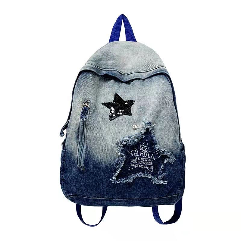 TIMMOR MAGIC Y2K Backpack Star Denim Aesthetic backpacks for Women Men ...