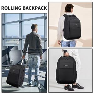 CALLPIONEER Rolling Backpack,Travel Laptop Backpacks with Wheels 17 ...