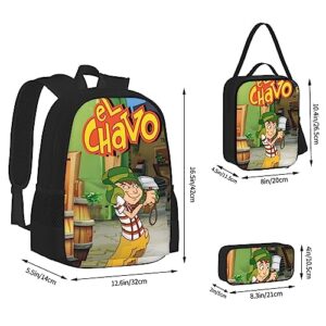 ORPJXIO Backpack 3 Piece Set El Chavo Anime Del Ocho Laptop Backpack ...