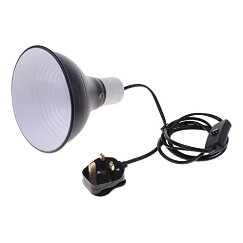SGerste Dome Lamp Fixture for Reptiles. Heat Lamp UVA UVB Bulb Halogen ...