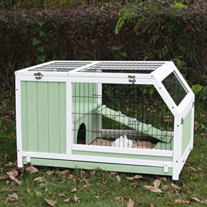 Ketive Rabbit Hutch Indoor Bunny Cage Outdoor Rabbit House with Wheels ...