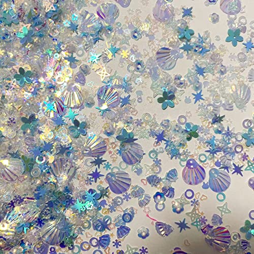 2000 Pieces Mermaid Seashell Party Glitter PVC Confetti for DIY Mold ...