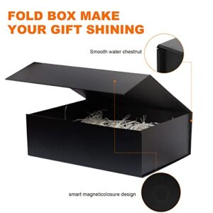 Luxury Large Black Gift Box Set with Magnetic Lids,12.6x9.2x4.2 ...