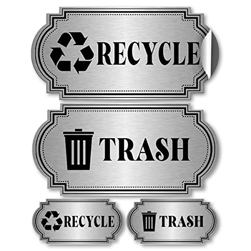 GOLEEX Recycling Bins Sticker Recycle Stickers for Trash Bin Green Sign ...