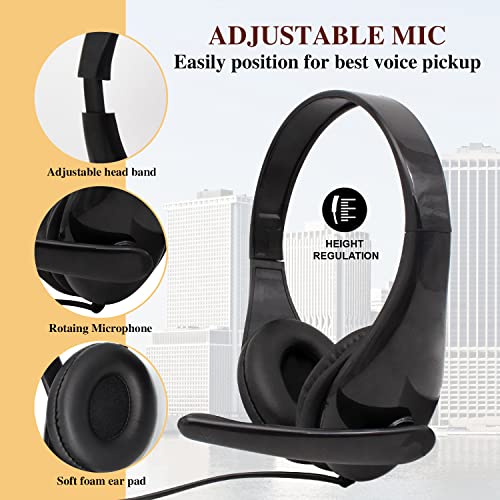 AVOVA USB Computer Headset with Microphone Wired Stereo Headphones,Call ...